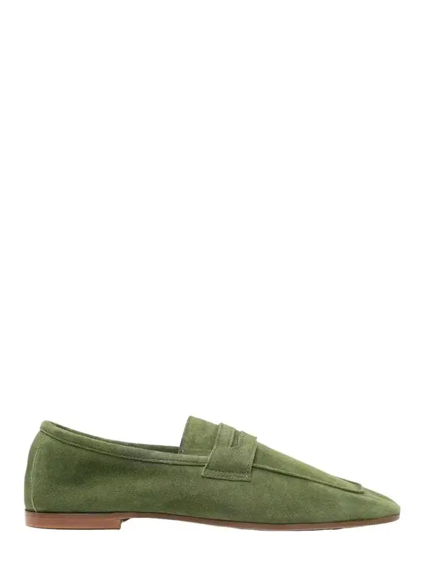 SOPHIQUE Square-toe Suede Loafers - Green