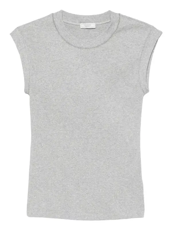Peserico Chain-trim T-shirt - Grey