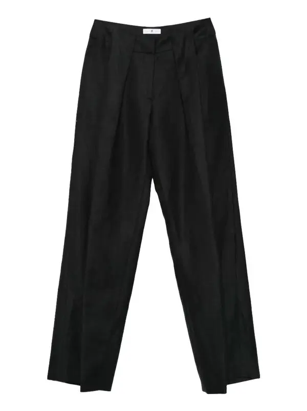 PT TORINO Pleated Wool Trousers - Black