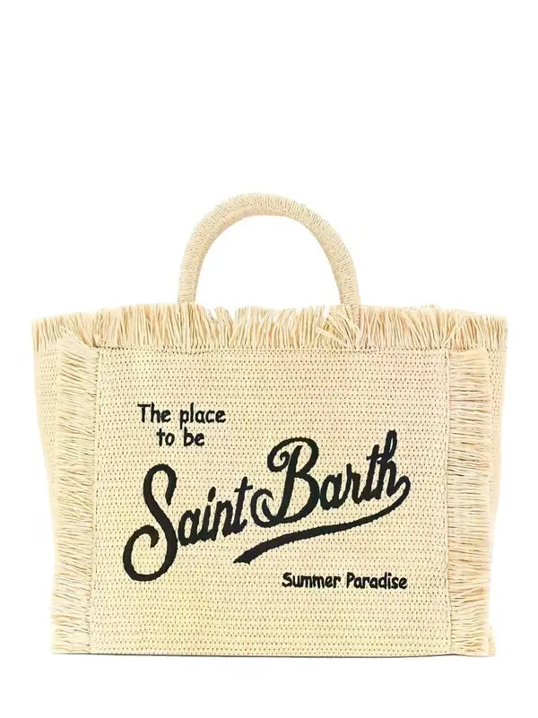 MC2 SAINT BARTH Colette Fringed Beach Bag - Neutrals