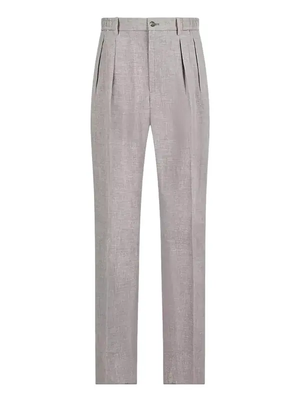 Tagliatore Pleated Straight-leg Trousers - Grey