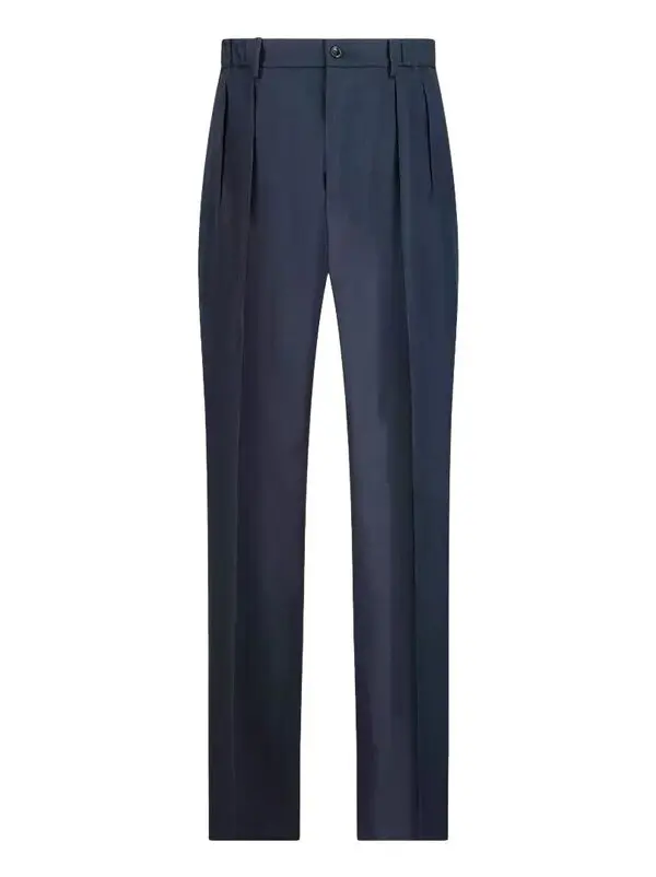 Tagliatore Pleated Straight-leg Trousers - Blue