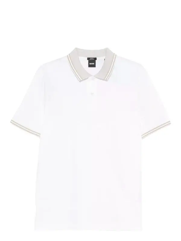 BOSS Tipped-trim Polo Shirt - White
