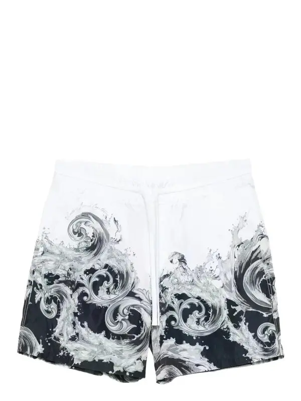 Versace Baroque-print Drawstring Shorts - White