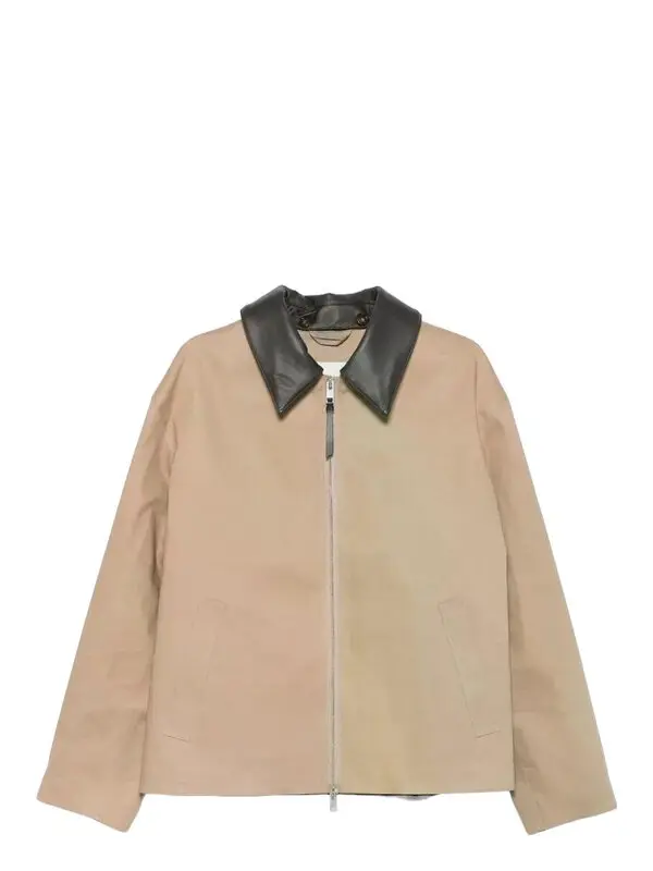 Mackintosh Birgham Leather-collar Zip-up Jacket - Neutrals