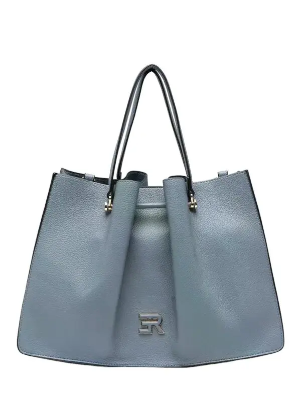 ERMANNO FIRENZE Large Anora Logo-plaque Leather Tote - Blue