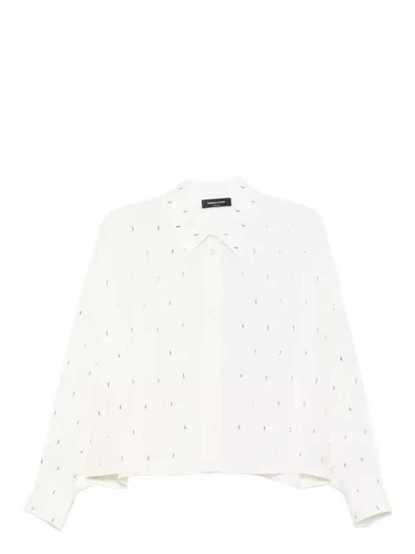 Fabiana Filippi Beaded-embellished Long-sleeve Shirt - Neutrals