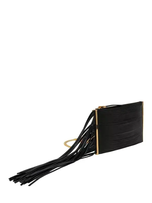 Elisabetta Franchi Fringe-detail Shoulder Bag - Black