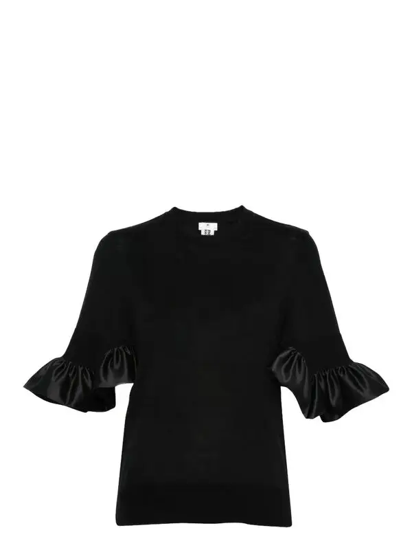 Noir Kei Ninomiya Ruffled-sleeve Sweater - Black