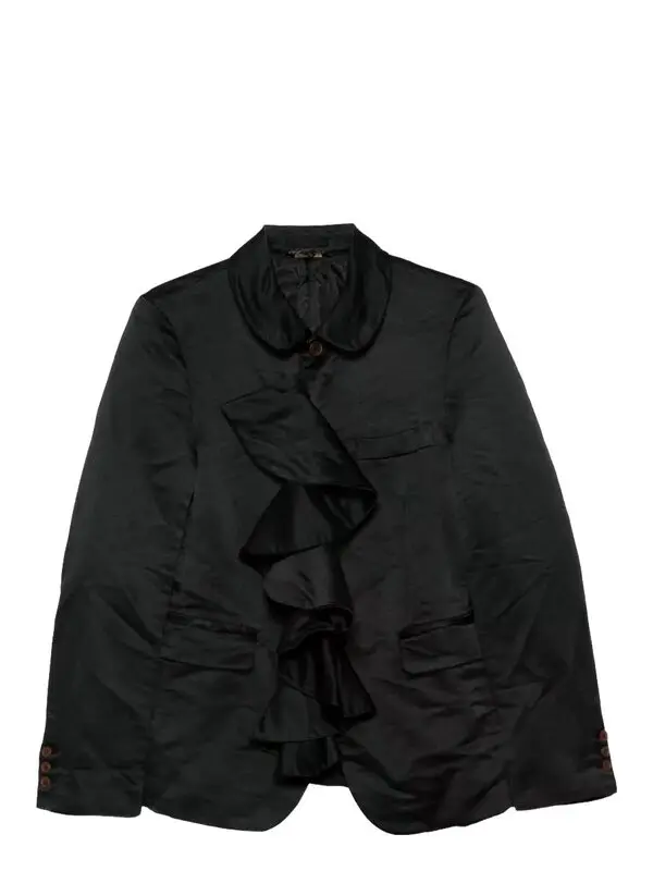 Comme Des Garçons Ruffle-trimmed Peter Pan-collar Jacket - Black
