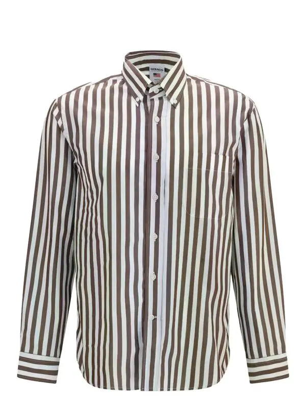 SEBAGO Nezinscot Striped Shirt - Brown
