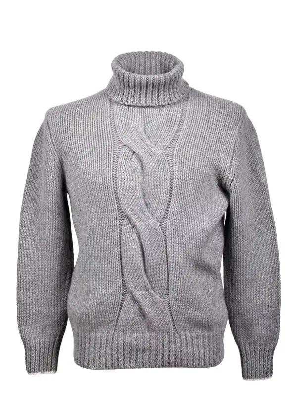 Brunello Cucinelli Cable-knit Turtleneck Sweater - Grey