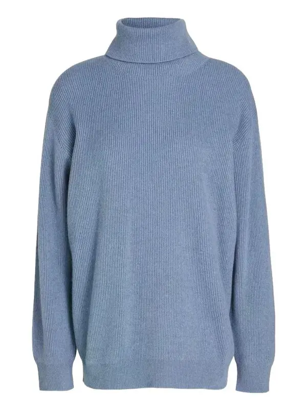Brunello Cucinelli Ribbed-knit Roll-neck Sweater - Blue