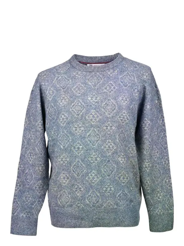Brunello Cucinelli Geometric-patterned Sweater - Blue