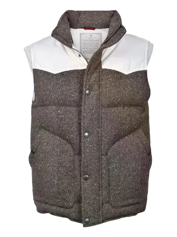 Brunello Cucinelli Sleeveless Quilted Vest - Brown