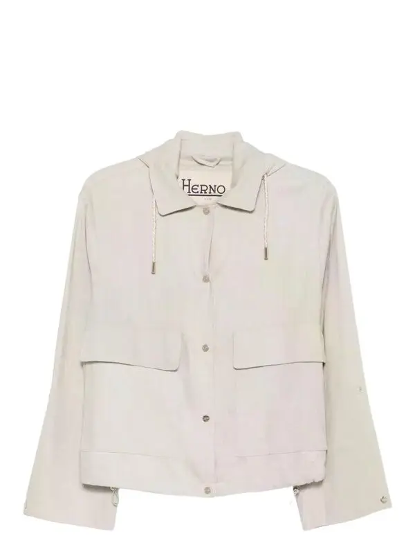 Herno Hooded Drawstring Jacket - Neutrals