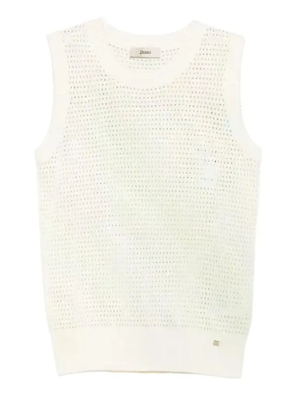 Herno Perforated-knit Top - Neutrals