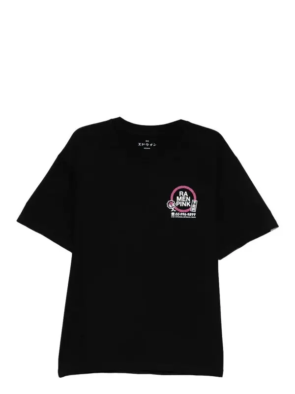 Edwin Ramen Pink T-shirt - Black