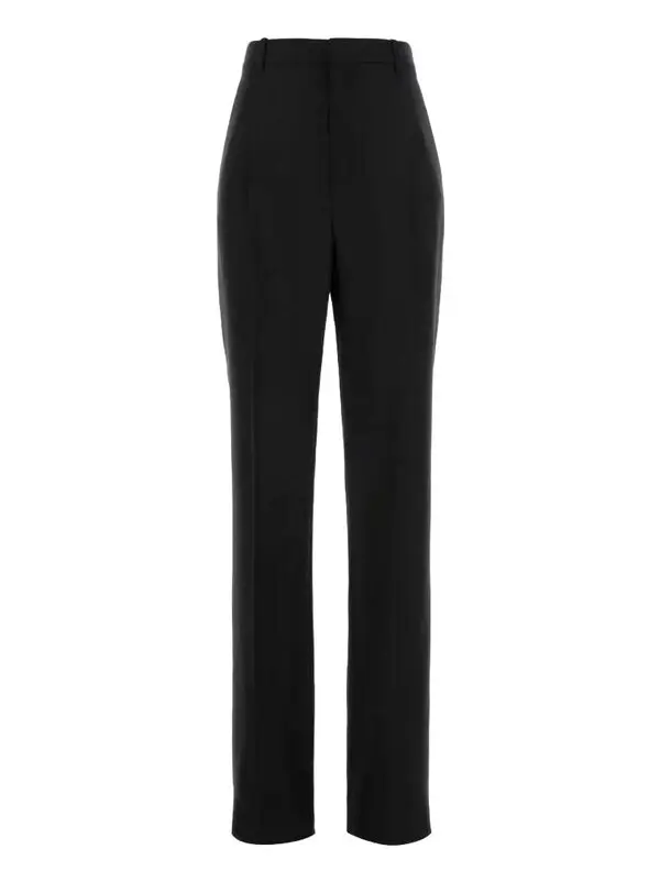 Saint Laurent Pressed-crease Wool Trousers - Black