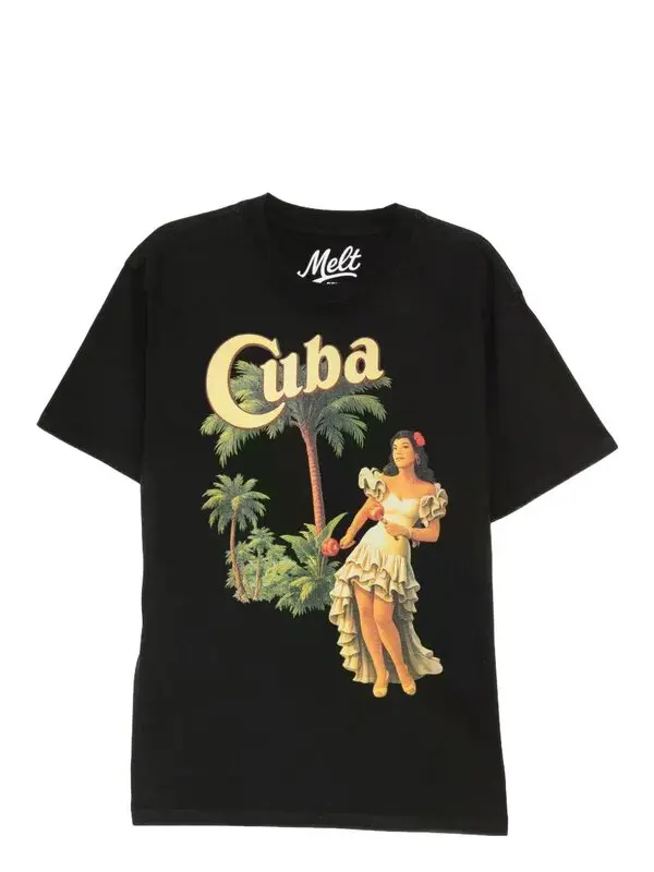 MELT Cotton Short-sleeve T-shirt - Black