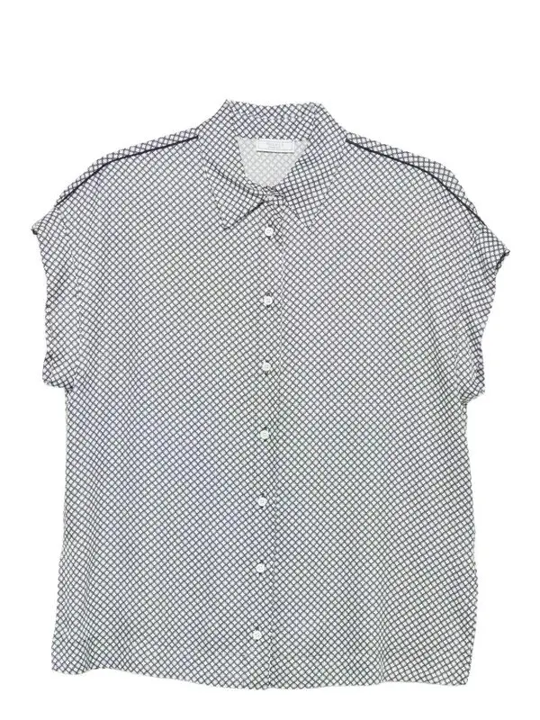 Peserico Geometric-print Short-sleeve Shirt - White