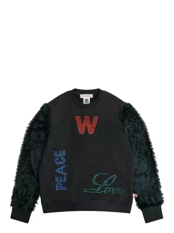 WALTER VAN BEIRENDONCK Freedom Sweater With Fur Trim - Black