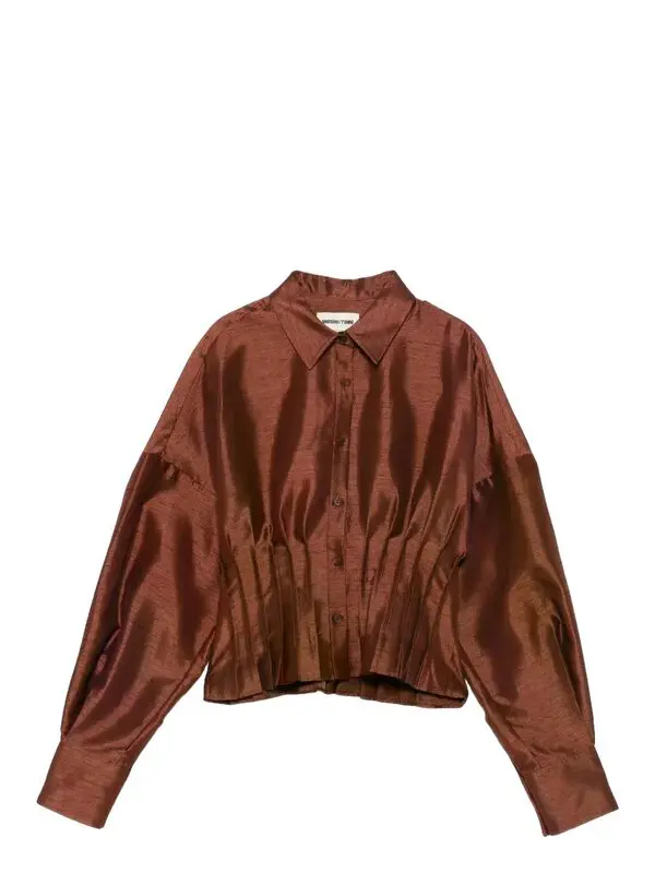 SHUSHU/TONG Pleated-waist Shirt - Brown