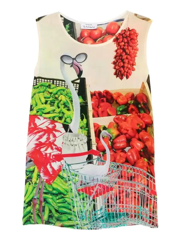 The Artistylist Printed Sleeveless Top - Red