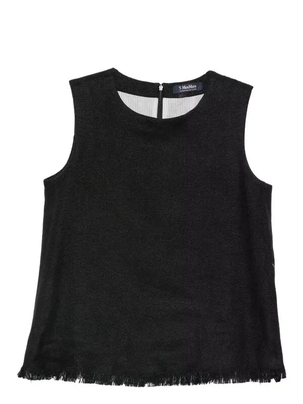 Max Mara Fringed-edge Sleeveless Top - Black