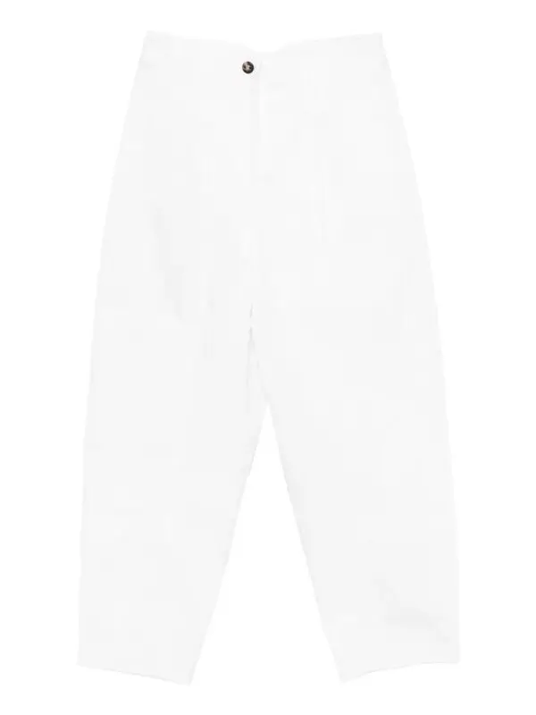 Max Mara Pleated Straight-leg Trousers - White