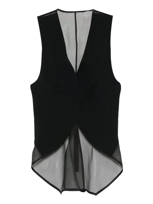 Emporio Armani Sheer-panel Waistcoat - Black