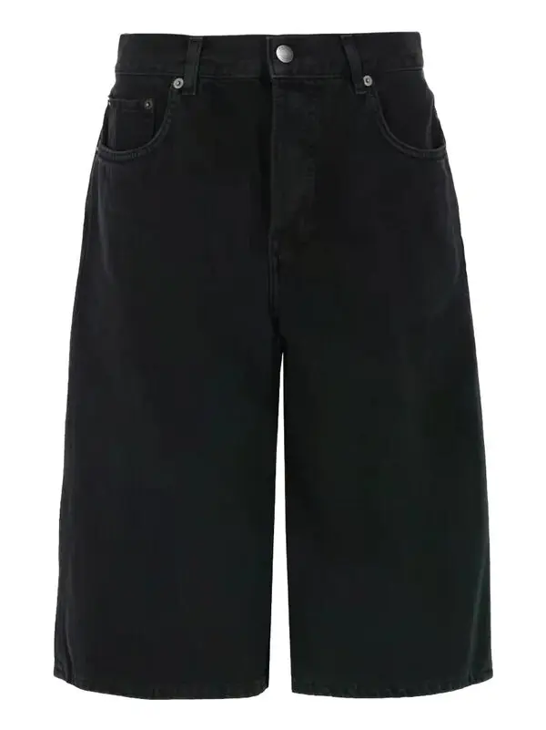 HAIKURE Wide-leg Denim Shorts - Black