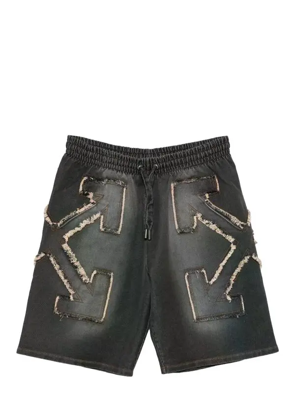 Off-White Arrow Patchwork Shorts - Grey