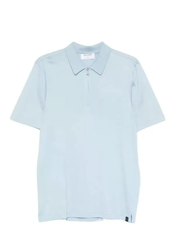 GRAN SASSO Zip-fastening Short-sleeve Polo Shirt - Blue