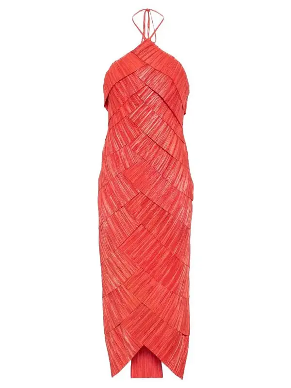 Cult Gaia Patrizia Pleated Halterneck Dress - Red