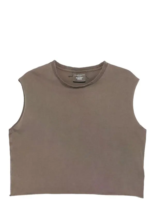 Majestic Filatures Logo-embroidered Sleeveless T-shirt - Brown