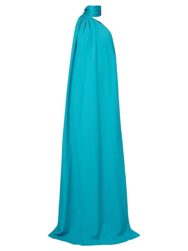 TALLER MARMO Astor Crêpe Cady Gown - Turquoise