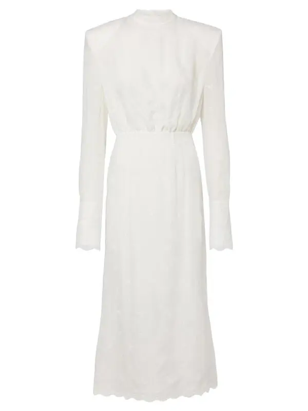 Magda Butrym Silk, Wool And Cotton-blend Midi Dress - White