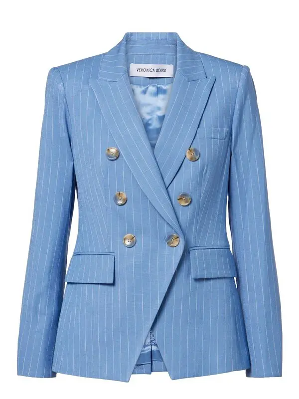 Veronica Beard Miller Pinstripe Blazer - Blue