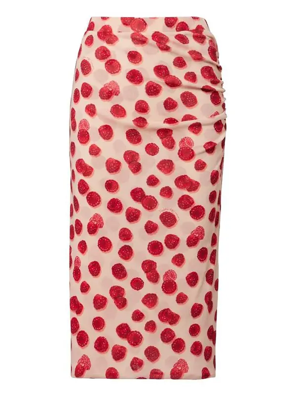 Stella McCartney Printed Mesh Midi Skirt - Pink