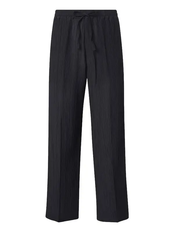 UMIT BENAN Julian Linen And Cotton Straight Pants - Black