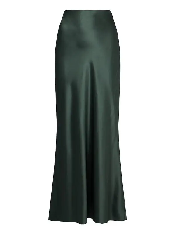 THE SEI Silk Satin Maxi Skirt - Green