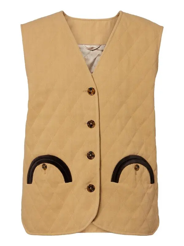 BLAZÉ MILANO Suffolk Quilted Cotton Vest - Beige