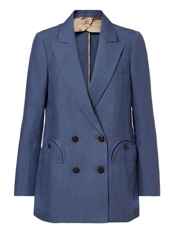 BLAZÉ MILANO Everynight Linen Blazer - Blue