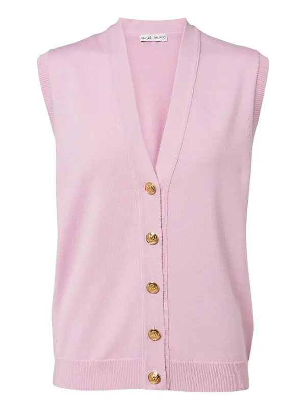 BLAZÉ MILANO Sebright Wool, Silk, And Cashmere Vest - Pink