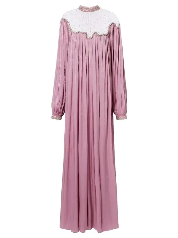 Costarellos Elline Embellished Pleated Gown - Pink