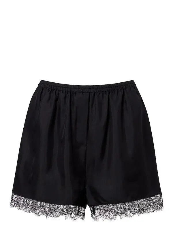 RÓHE Lace-trimmed Silk Shorts - Black