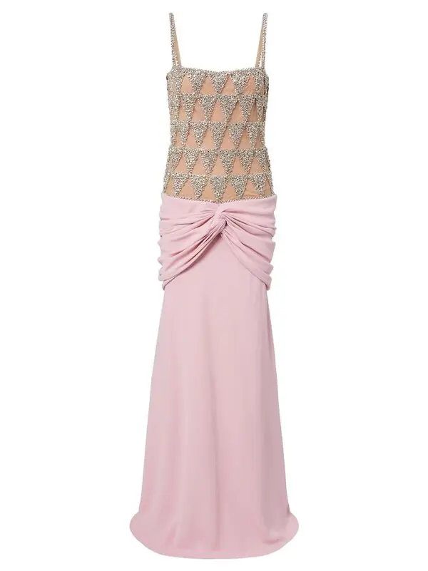 Costarellos Embellished Draped Gown - Pink