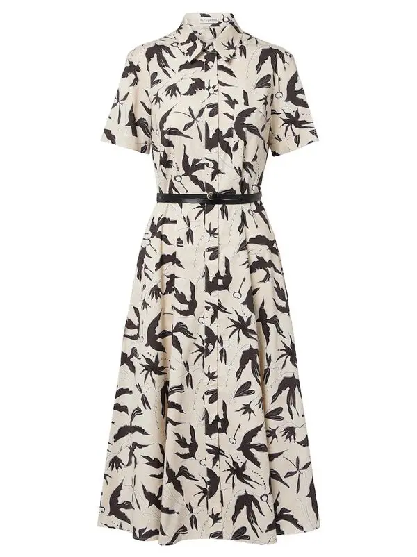 Altuzarra Kiera Printed Cotton-blend Shirt Dress - Beige