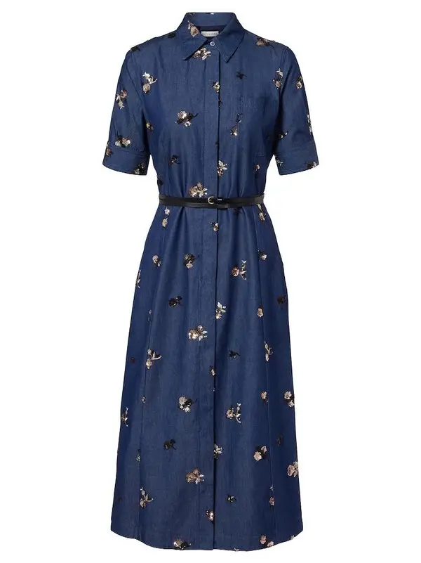 Altuzarra Kieran Embellished Denim Shirt Dress - Blue